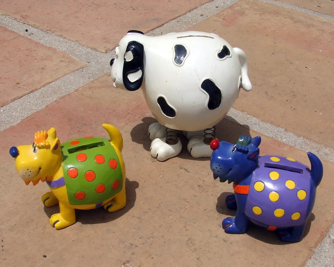 Model Dog Money Boxes. 3 Designs in Ceramic and Nicely Decorated and ...