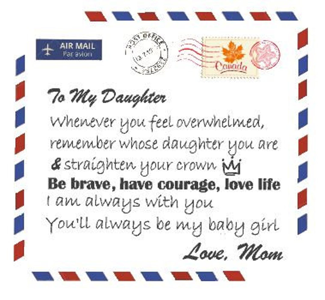 To My Daughter Letter SVG Digital Download, Waterside Image - Etsy