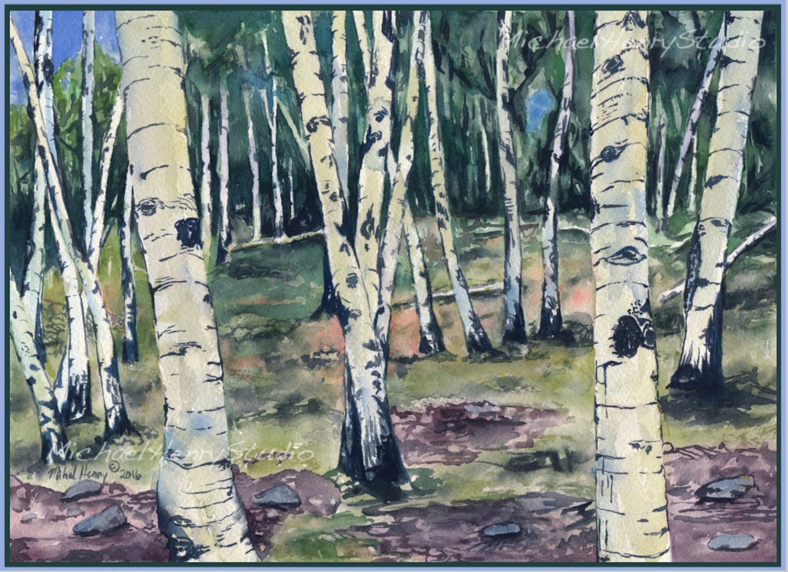Aspen Trees, Watercolor Giclee Print, Landscape, Colorado Art ...