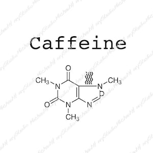Caffeine Molecule, Fun Design, T-shirt, Gift, Sticker, Sublimation, Png ...