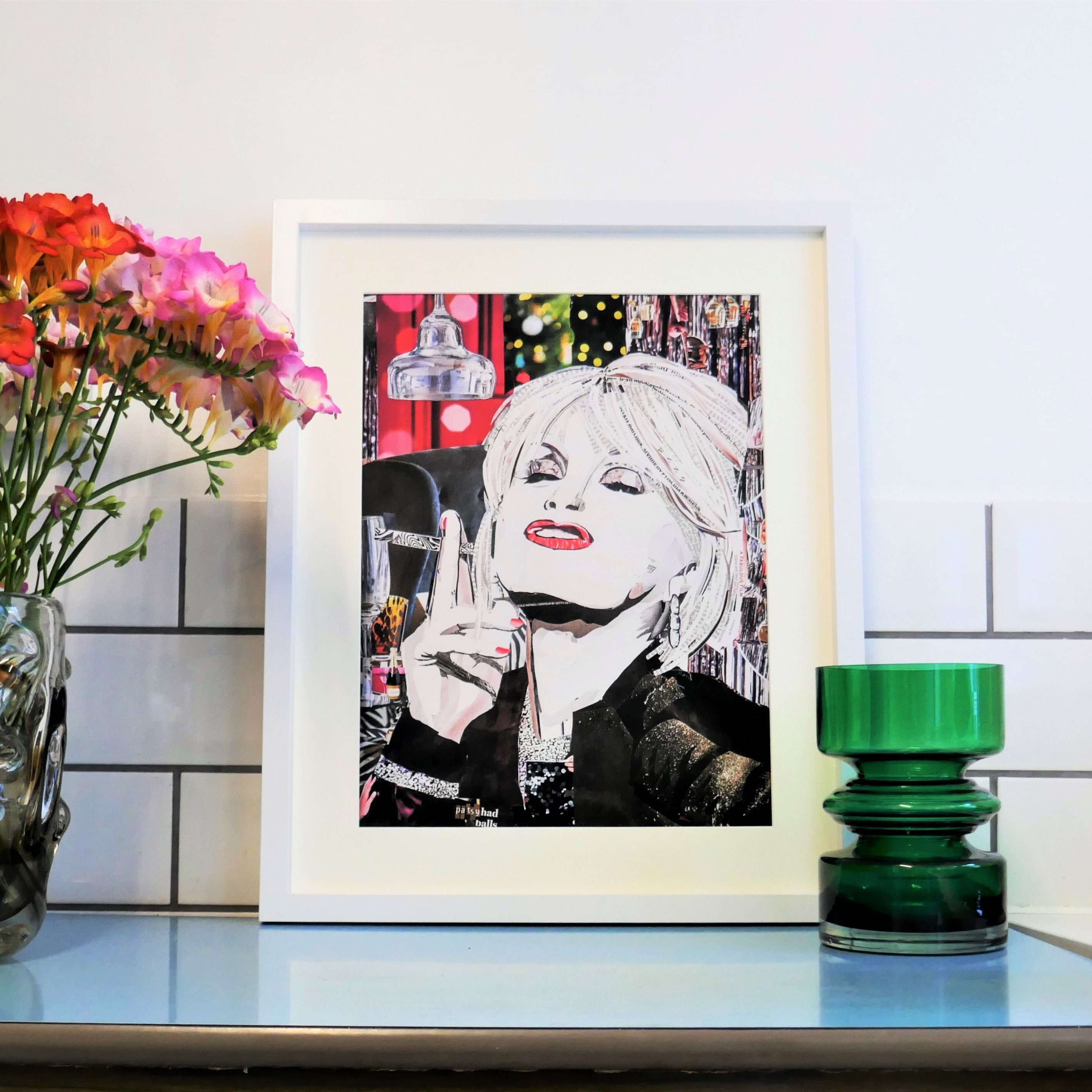 Patsy Stone Joanna Lumley Paper Collage Portrait. Limited Edition ...