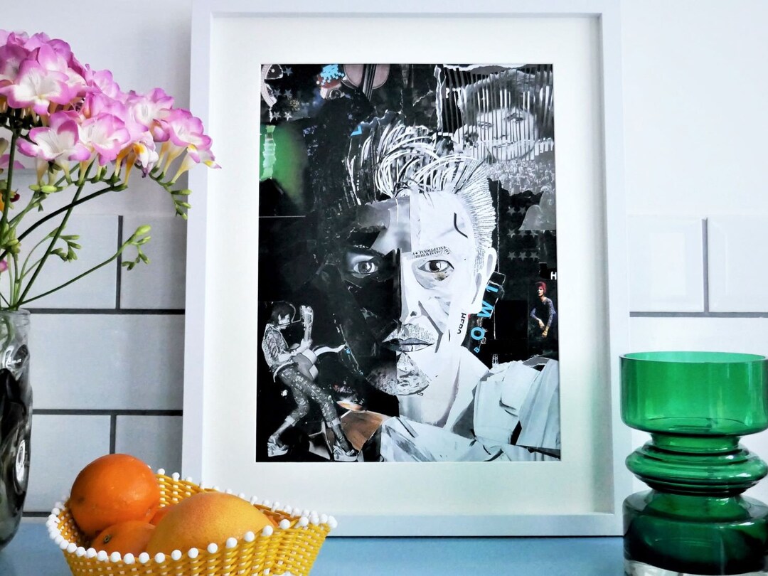 David Bowie Paper Collage Portrait. Limited Edition Giclee Print 30 X ...
