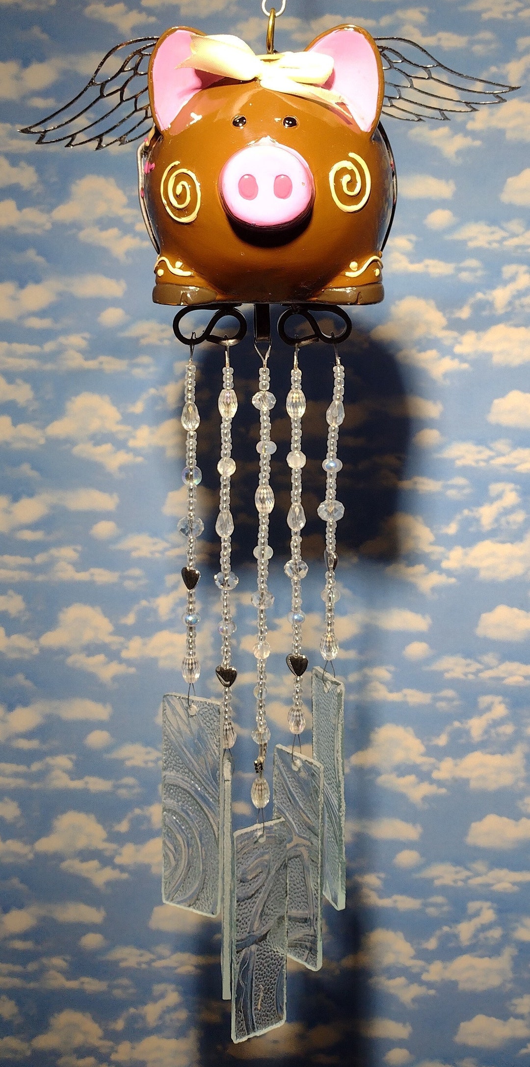 Chocolate Flying Pig Windchime Collectible Inhognito - Etsy