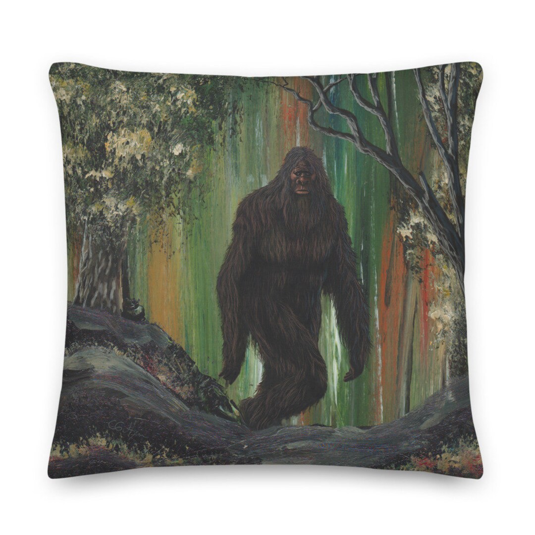 Sasquatch Art Premium Pillow Bigfoot Pillow Unique Gift - Etsy