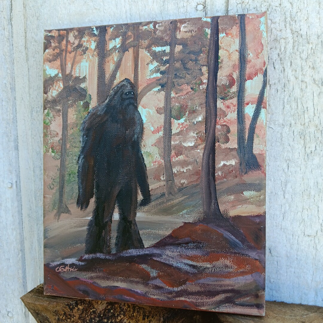 Handmade Bigfoot Acrylic Painting, 8x10 Canvas Wall Art - Etsy