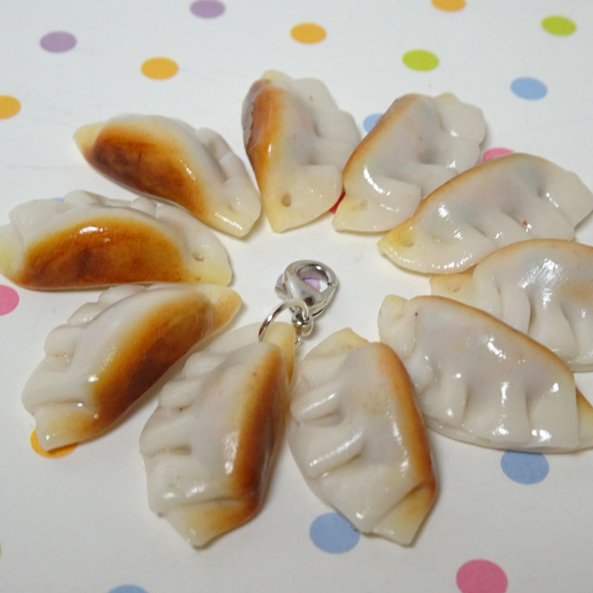 Dumpling Charm Food Jewelry Polymer Clay Charm Miniature | Etsy