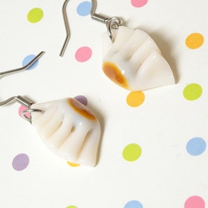 Dumpling Earrings, Food Jewelry, Polymer Clay Charm, Miniature Food ...