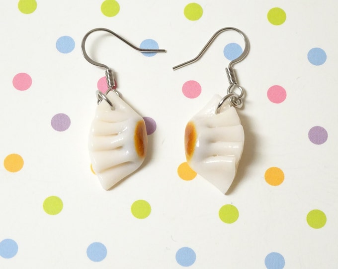 Dumpling Earrings, Food Jewelry, Polymer Clay Charm, Miniature Food ...