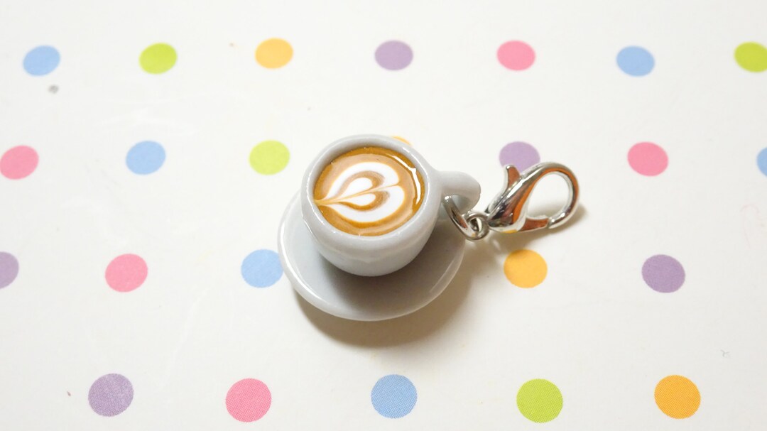 Coffee Charm, Coffee Cup Charm, Food Jewelry, Food Charm, Miniature ...
