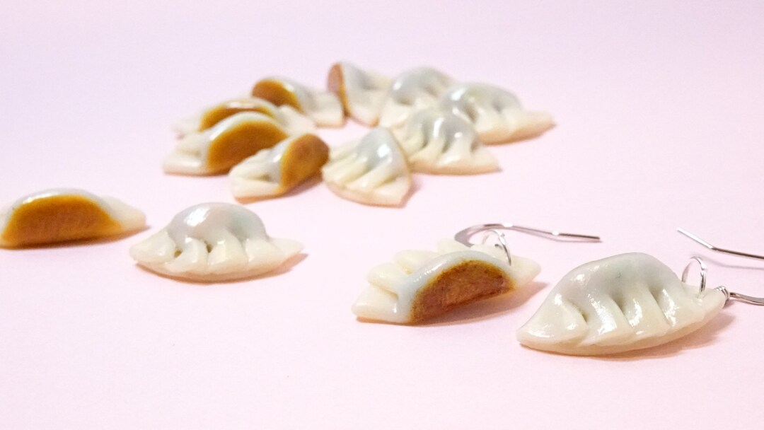 Dumpling Earrings Food Jewelry Polymer Clay Charm Miniature - Etsy