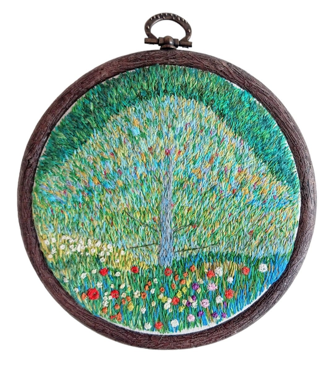 Gustav Klimt Inspired Thread Painting Landscape. Hand Embroidery Art ...