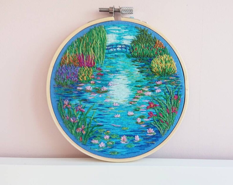 Thread Painting Inspired by Claude Monet. Hand Embroidery. | Etsy