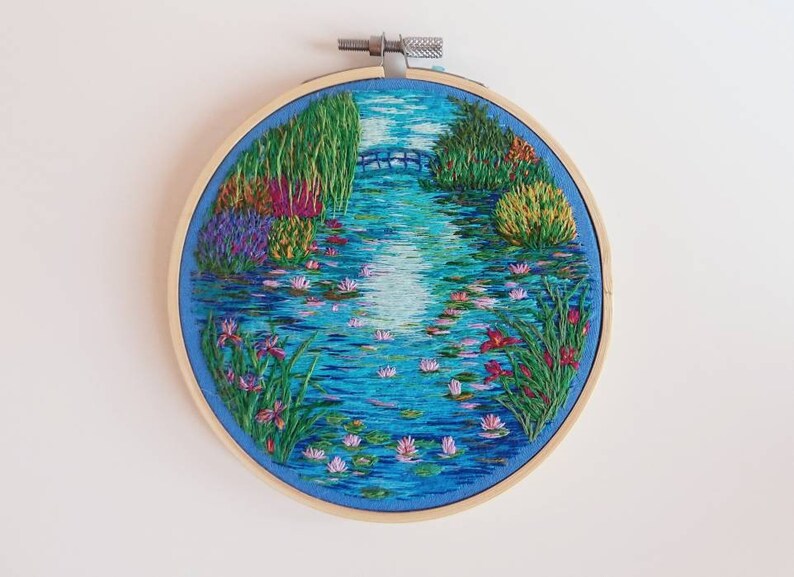 Thread Painting Inspired by Claude Monet. Hand Embroidery. | Etsy
