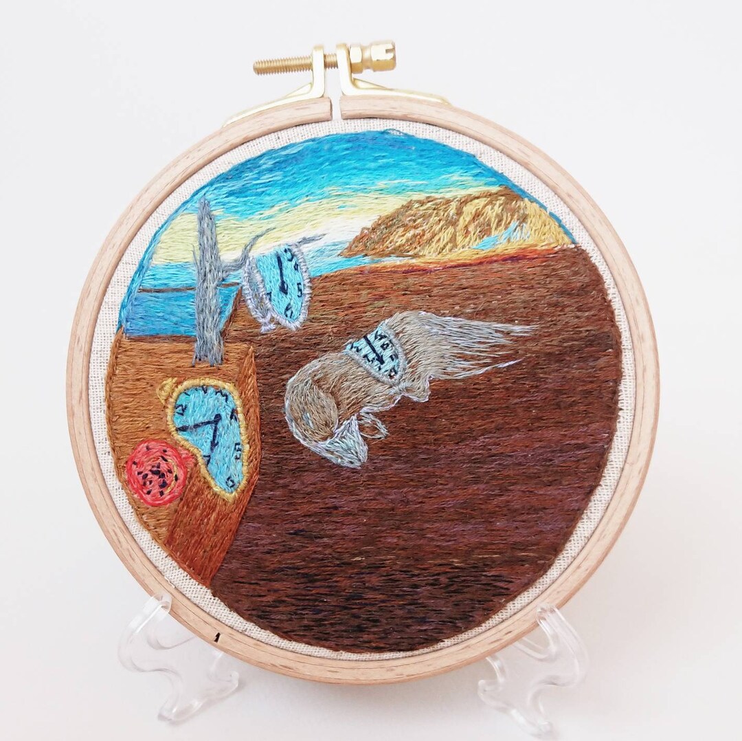 Salvador Dali Inspired Hand Embroidery the Persistence of - Etsy
