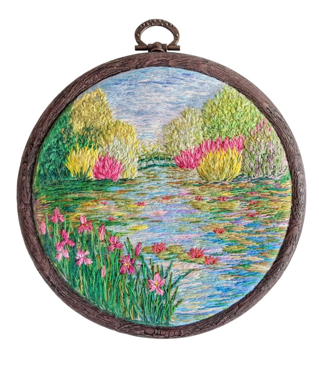 Thread Painting Inspired by Claude Monet. Hand Embroidery. Pastoral ...