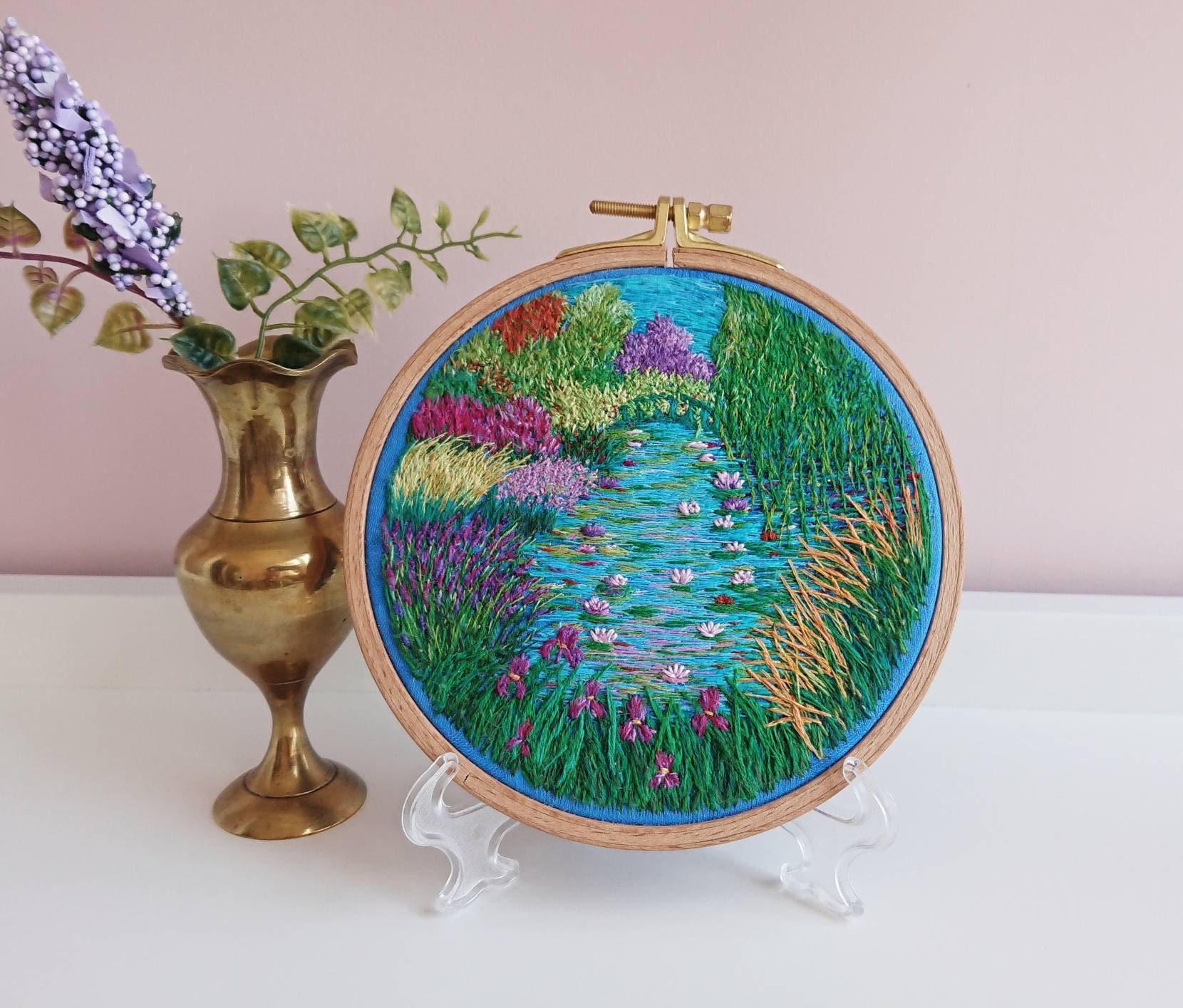 Thread Painting Inspired by Claude Monet. Hand Embroidery. | Etsy
