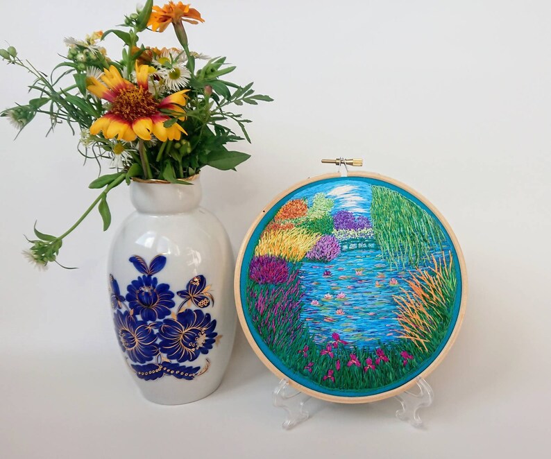 Thread Painting Inspired by Claude Monet. Hand Embroidery. - Etsy