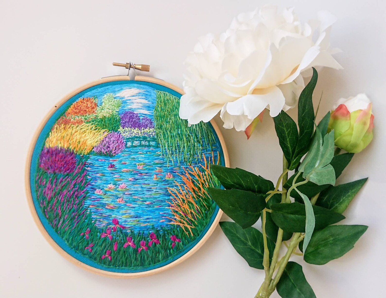 Thread Painting Inspired by Claude Monet. Hand Embroidery. - Etsy