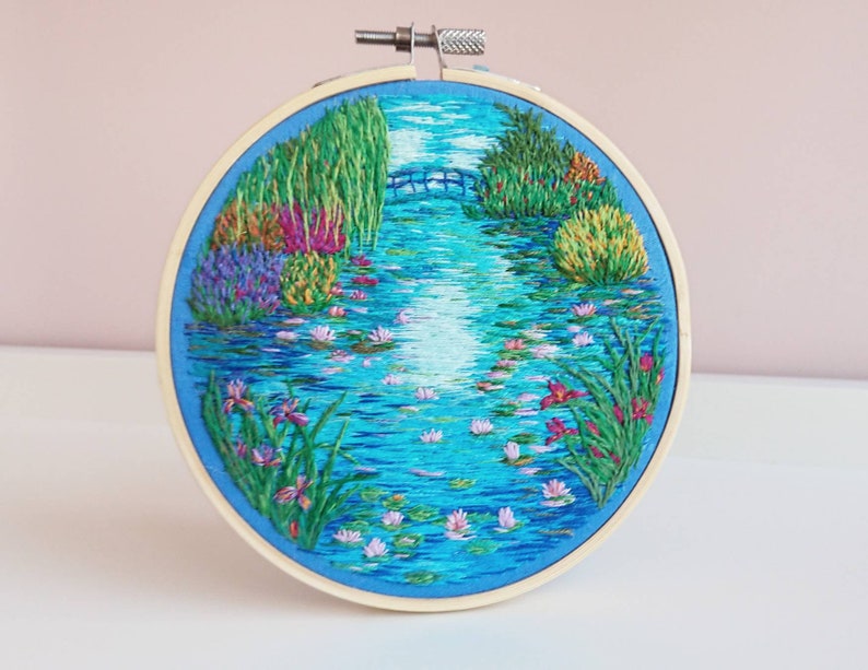 Thread Painting Inspired by Claude Monet. Hand Embroidery. | Etsy