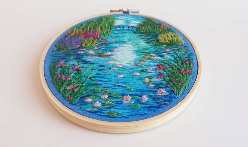 Thread Painting Inspired by Claude Monet. Hand Embroidery. | Etsy