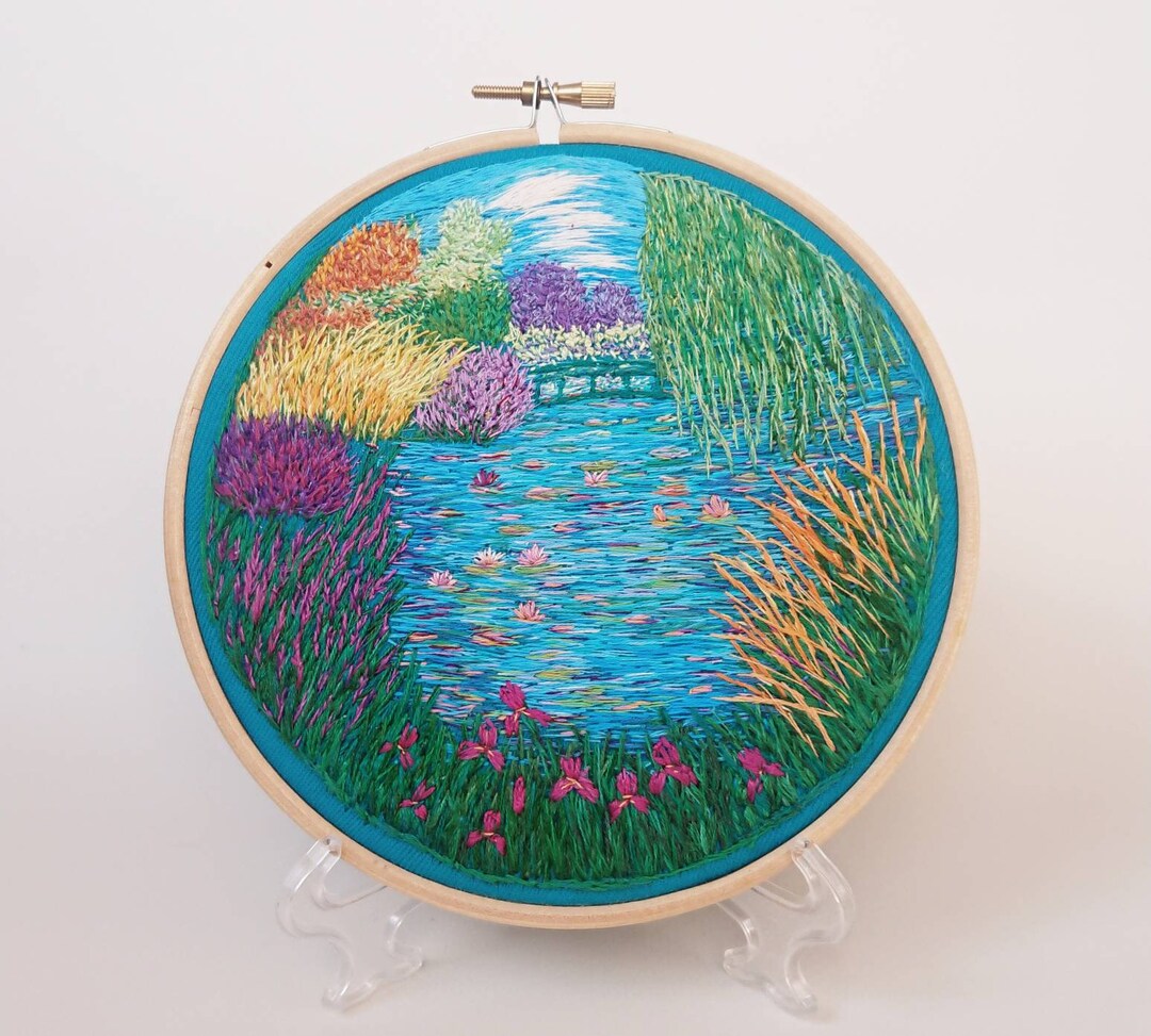 Thread Painting Inspired by Claude Monet. Hand Embroidery. - Etsy