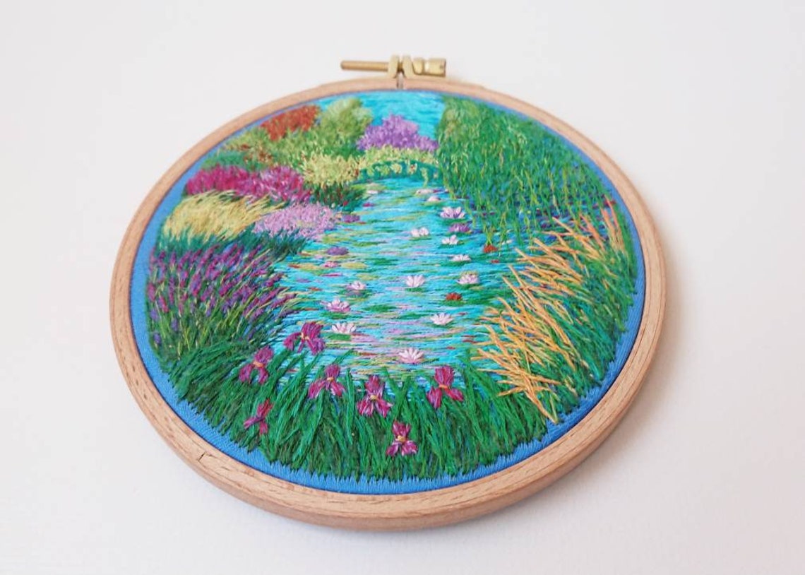 Thread Painting Inspired by Claude Monet. Hand Embroidery. | Etsy