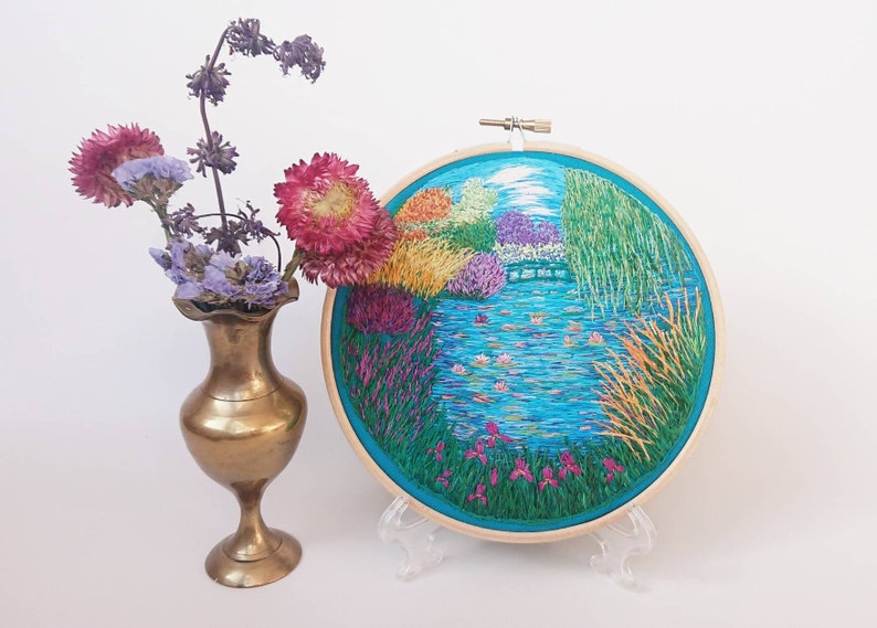 Thread Painting Inspired by Claude Monet. Hand Embroidery. - Etsy