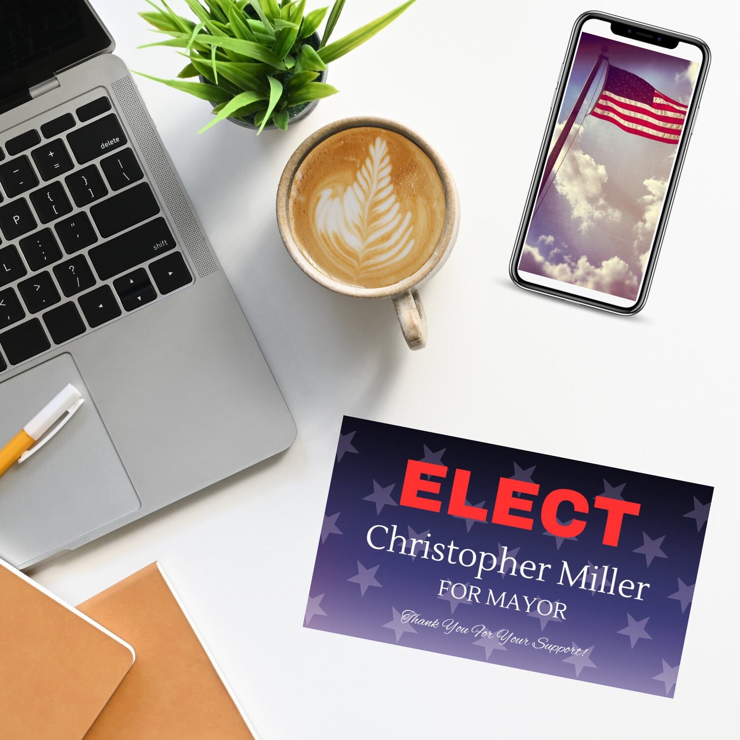 Political Photo Card Template Business Card Size Printable - Etsy