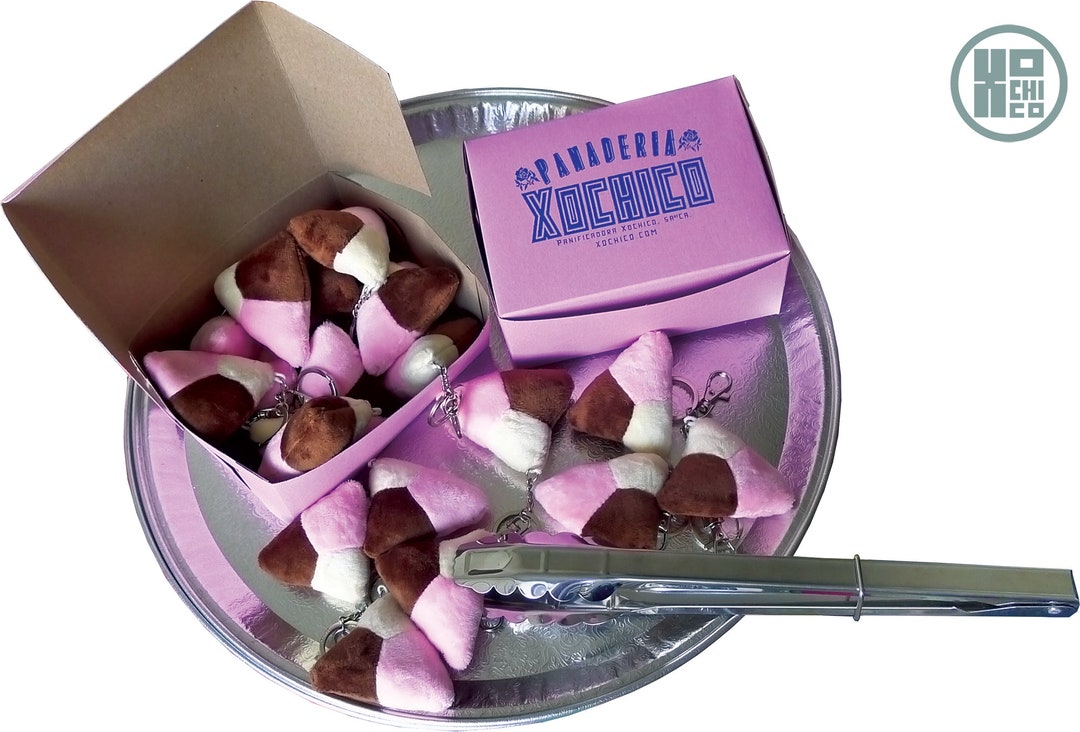 Pan Dulce "payaso" Tri-color Cookie Plush Key Chain - Etsy