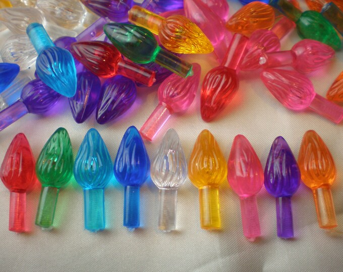 25 Vintage Ceramic Christmas Tree Lights Bulbs Twist 9 Colors *new ...