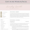 Professional Resume Template for Word | 1, 2 and 3 Page Resume Template ...