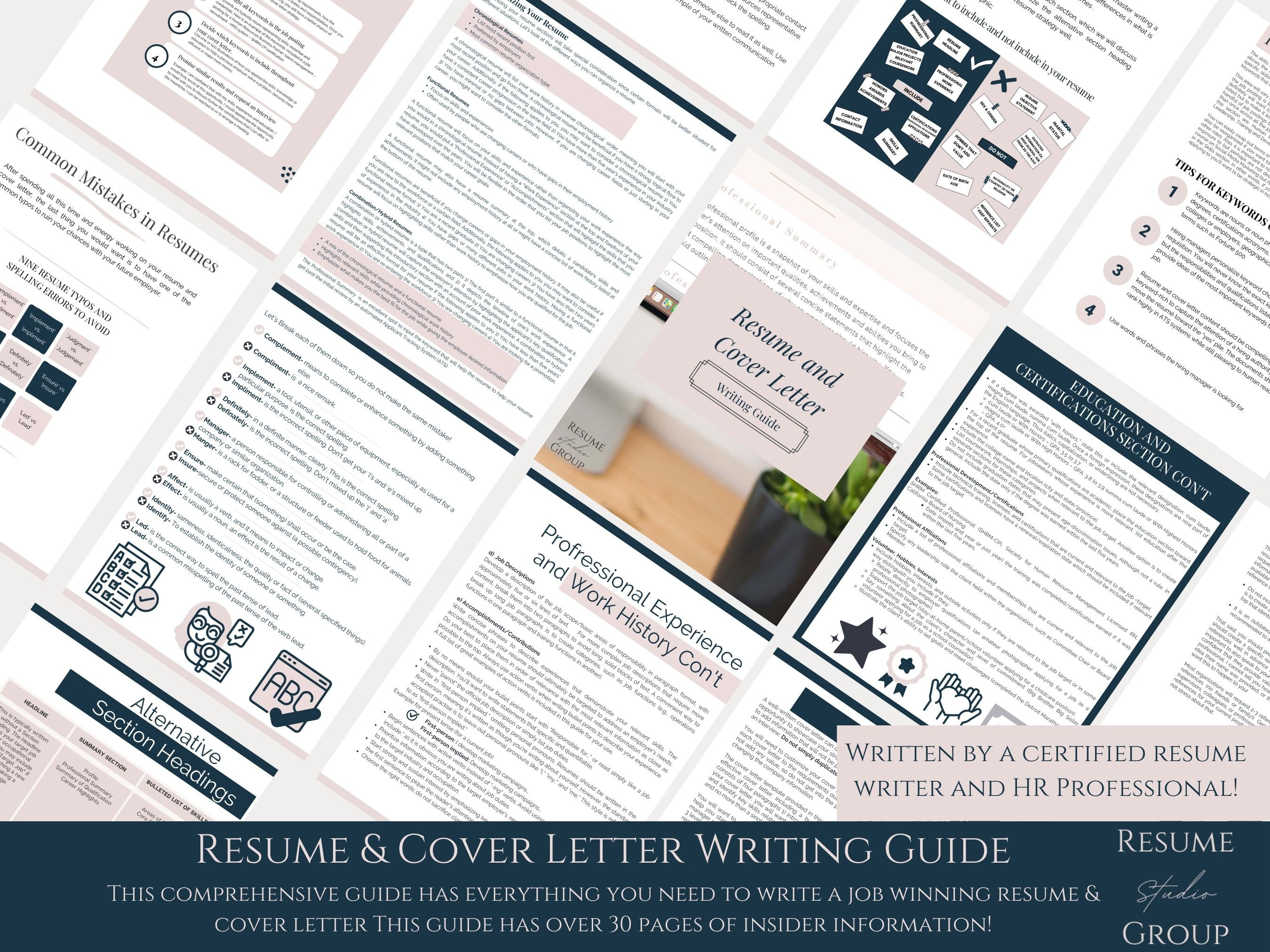 Professional Resume Template for Word 1 2 and 3 Page Resume - Etsy