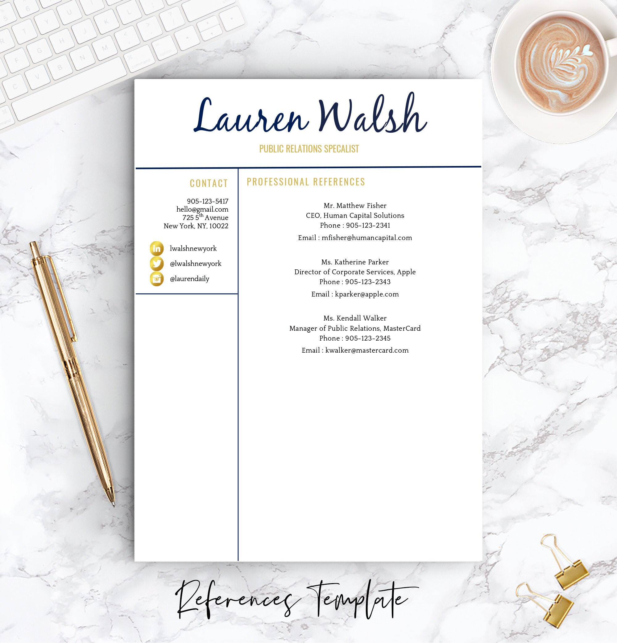 Professional Resume Template for Word 1 and 2 Page Resume | Etsy
