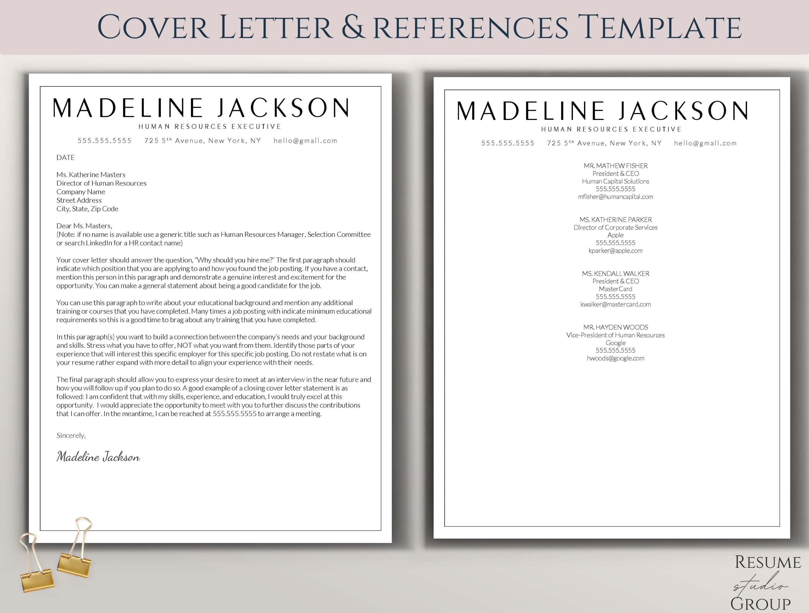 Professional Resume Template for Word 1 2 and 3 Page Resume - Etsy