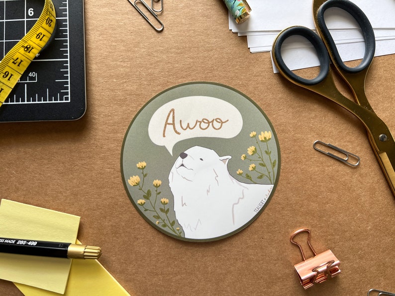 Awoo Samoyed Vinyl Sticker - Etsy