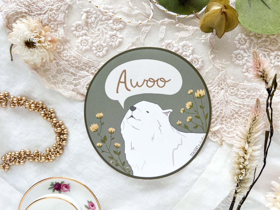 Awoo Samoyed Vinyl Sticker - Etsy