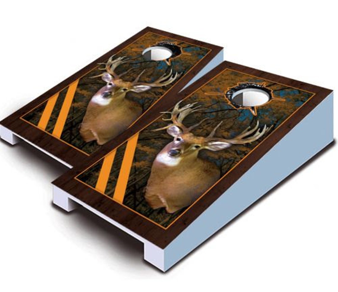 Framed Deer Tabletop Cornhole Set With Bags Desktop Cornhole | Etsy