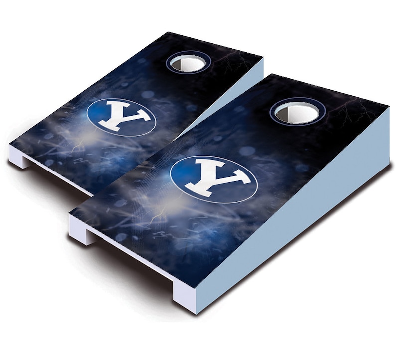 Officially Licensed BYU Cougars Smoke Tabletop Cornhole Set With Bags ...