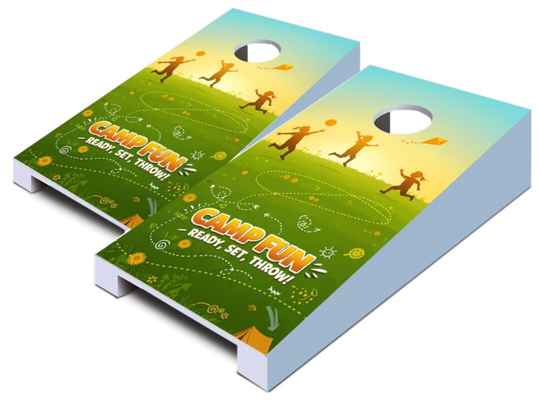 Camp Fun Ready Set Throw Playing Silhouettes Cornhole Set With Bags ...