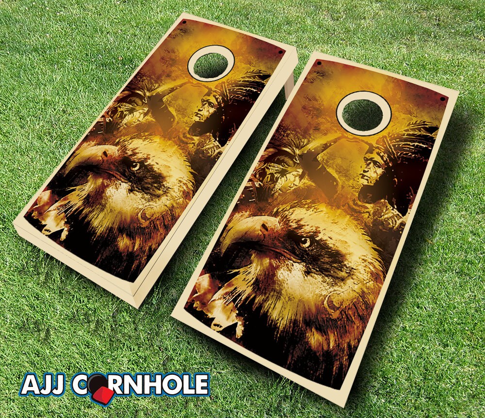 Retro Stained Native Cornhole Set with Bags Cornhole Set | Etsy