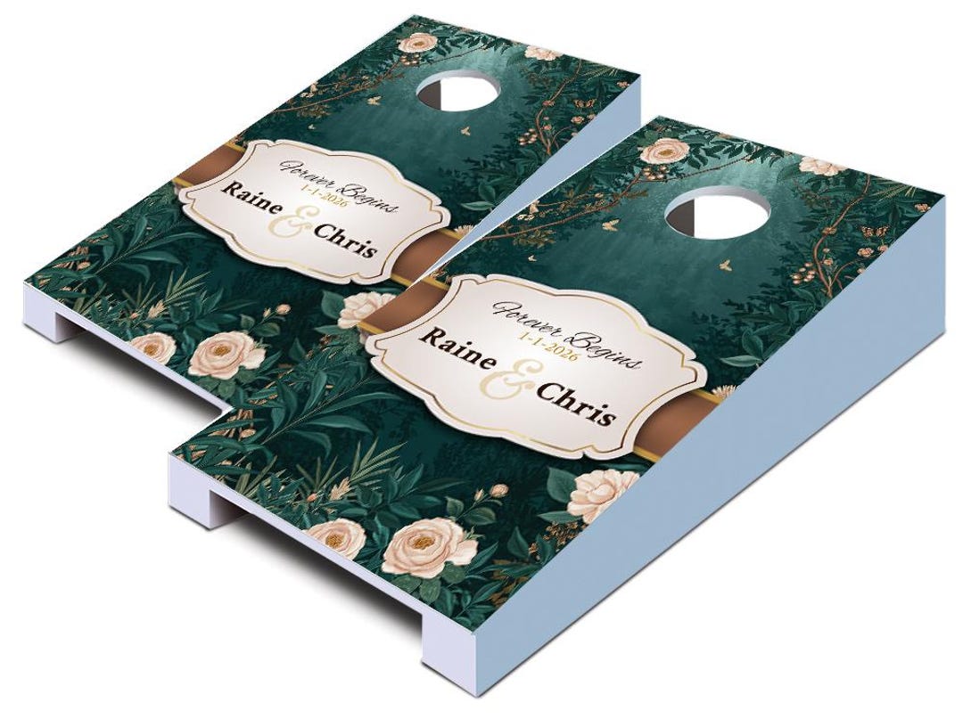 Personalized Wedding Forever Begins Here Peach Rose Forest Tabletop ...