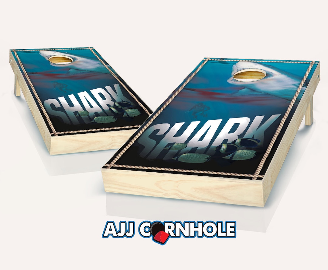 Shark Cornhole Set With Bags - Cornhole Set - Ocean Cornhole - Cornhole ...