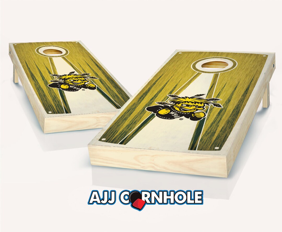 Officially Licensed Wichita State Shockers Pyramid Stained Cornhole Set ...