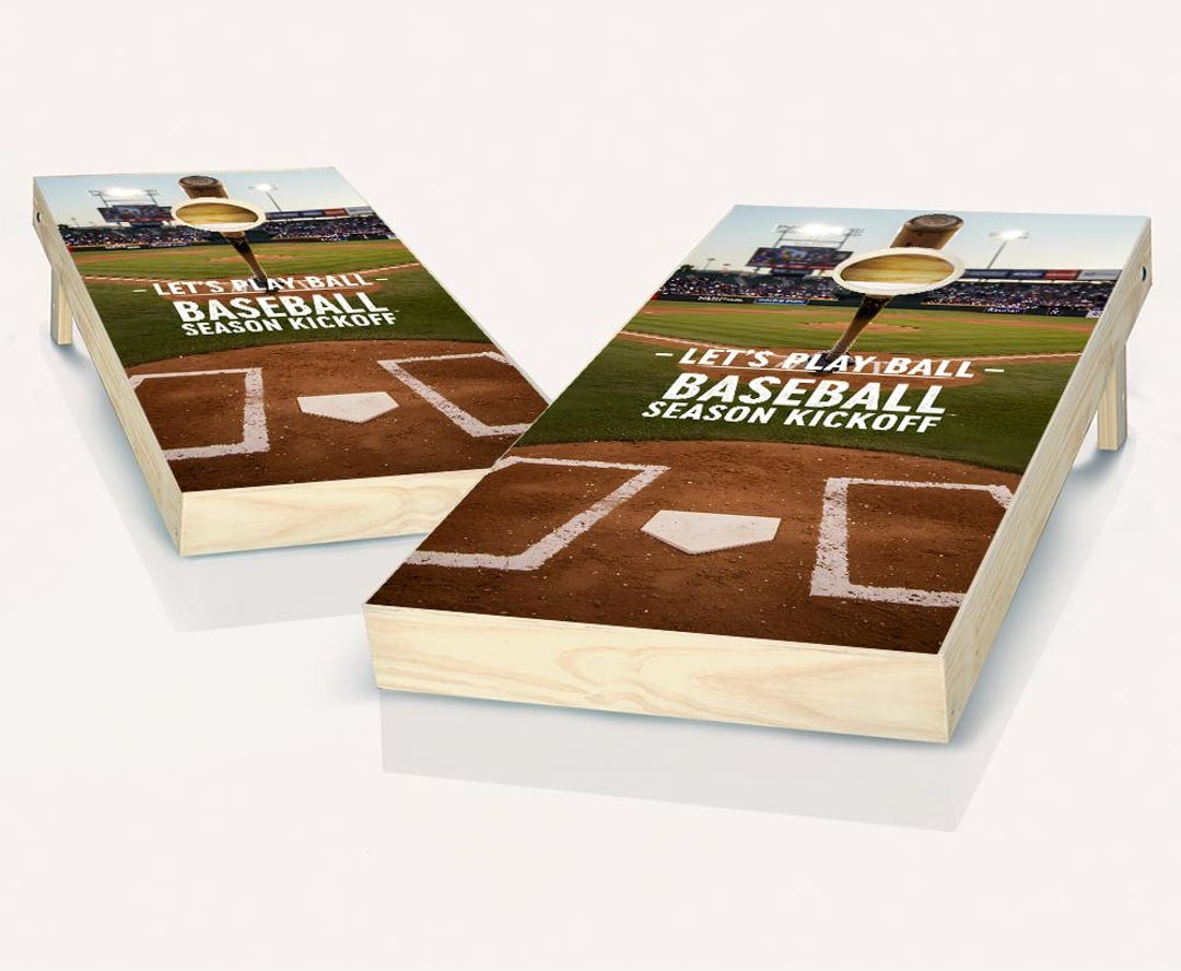 Baseball Season Kick off Cornhole Set With Bags - Golf Cornhole Set ...