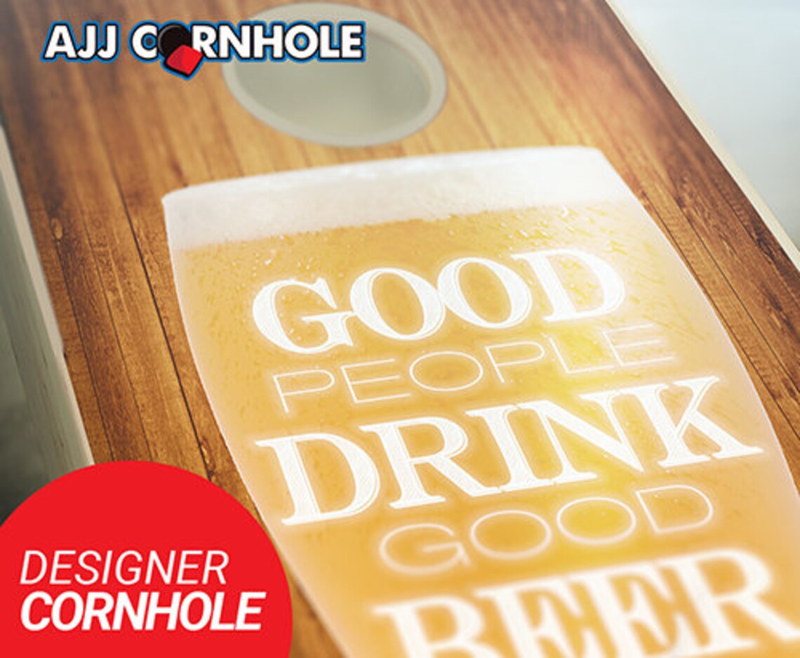Good People Drink Good Beer Cornhole Set With Bags Beer - Etsy