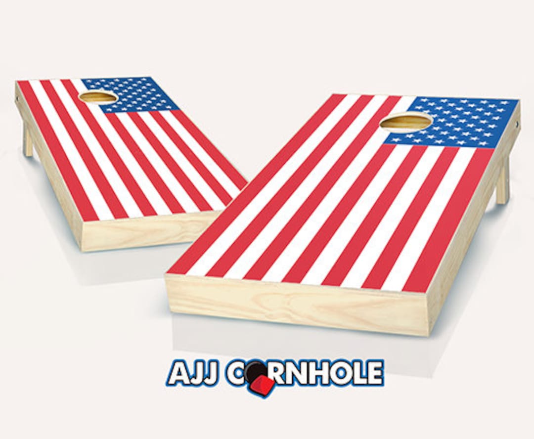 American Flag Cornhole Set With Bags - Cornhole Set - Outdoor Game ...