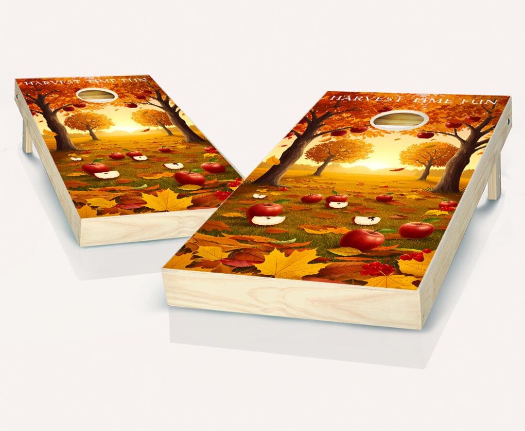 Harvest Time Fun Fallen Apples Cornhole Set With Bags - Golf Cornhole ...