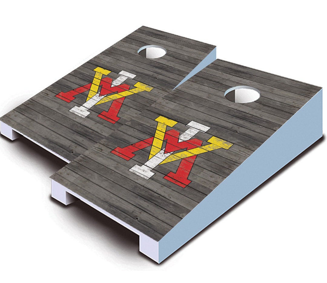 Officially Licensed VMI Distressed Tabletop Cornhole Set With Bags ...