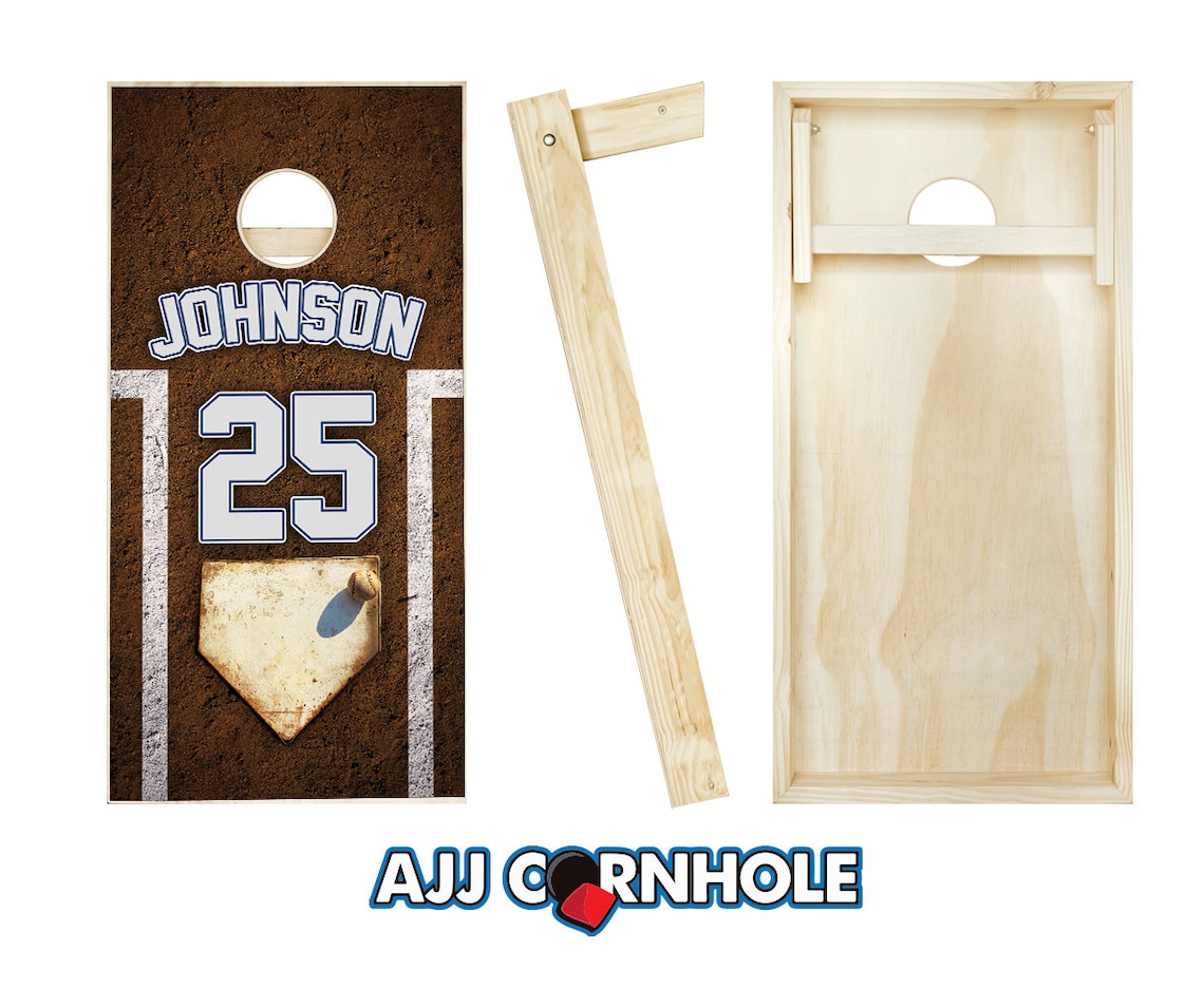 Personalized Baseball Cornhole Set W/ Bags - Baseball Cornhole Set ...