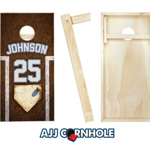 Personalized Baseball Cornhole Set W/ Bags - Baseball Cornhole Set ...